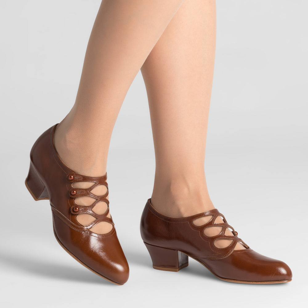 Gloria Edwardian Shoes Wide (Walnut) – American Duchess - Europe